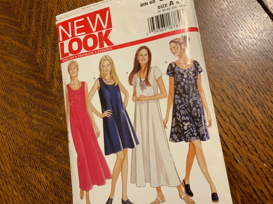 New Look Pattern 6352, Dress Pattern, Easy Sew Sizes 8-18, Unfolded but ...