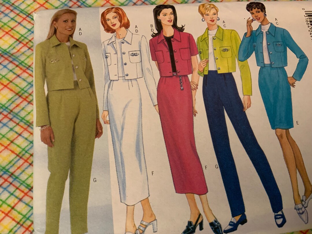 Butterick 4828, Jacket and Pants Pattern, Skirt and Top, Vintage 1997 ...