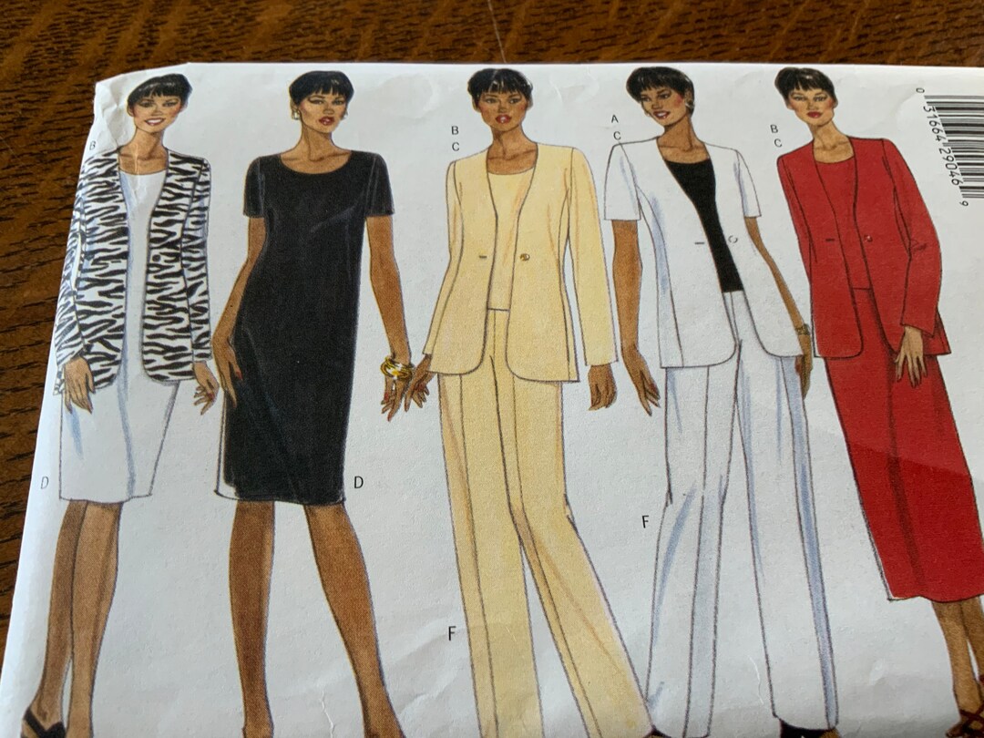Butterick 5945, Jacket Skirt Pattern, Dress Pants Top Pattern, Sizes 20 ...