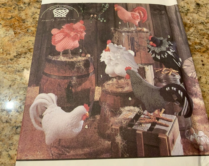Simplicity 8399, Stuffed Rooster and Hen Pattern, 17” Rooster 19” Hen ...