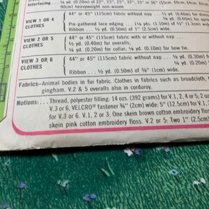 Simplicity 9131, Stuffed Teddy Bear or Bunny, Uncut Pattern 2 Sizes 14 ...