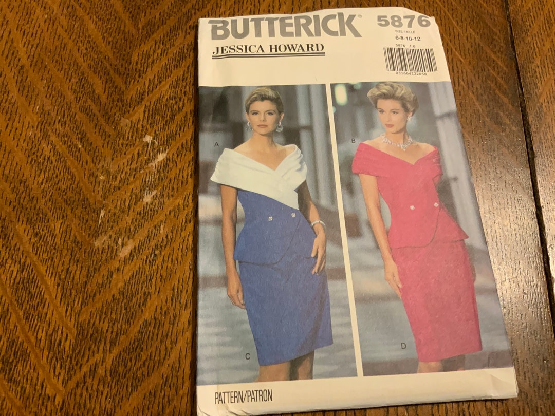 Butterick 5876, Misses Top and Skirt Pattern, Jessica Howard 1991 ...