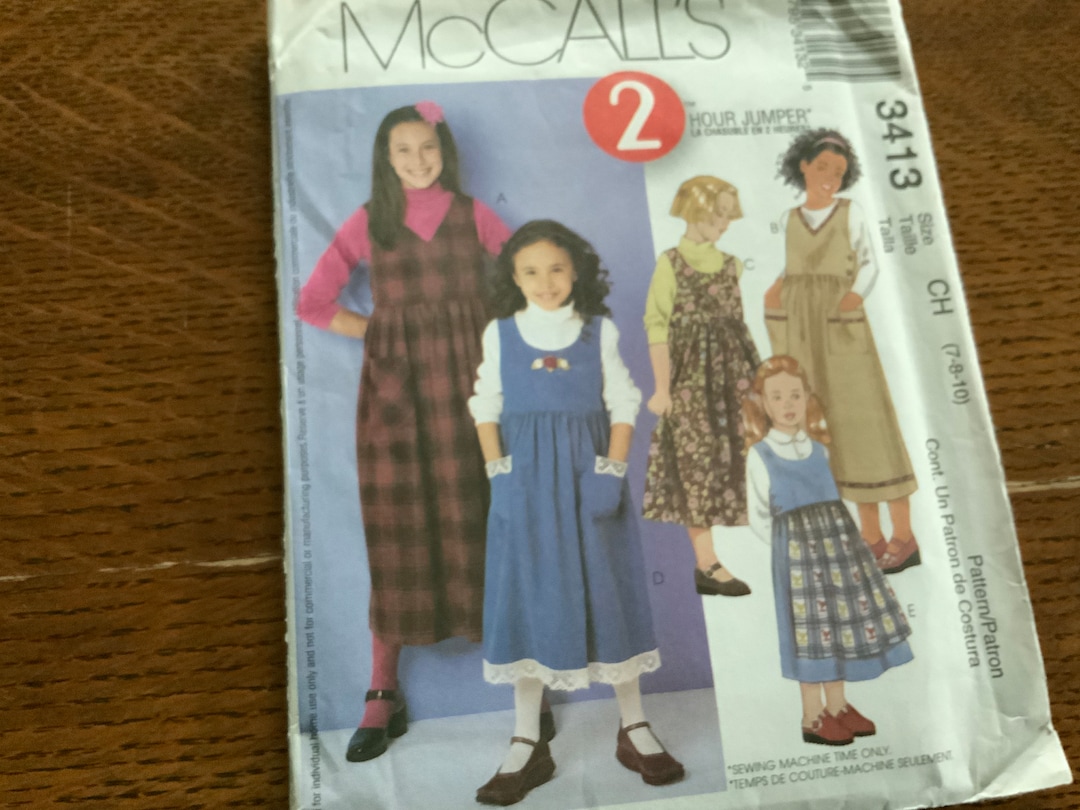 Girl’s Jumper Pattern, Mccalls 3413, Sizes 7 8 10, 2 Hour Jumper V or U Neck, Easy - Etsy