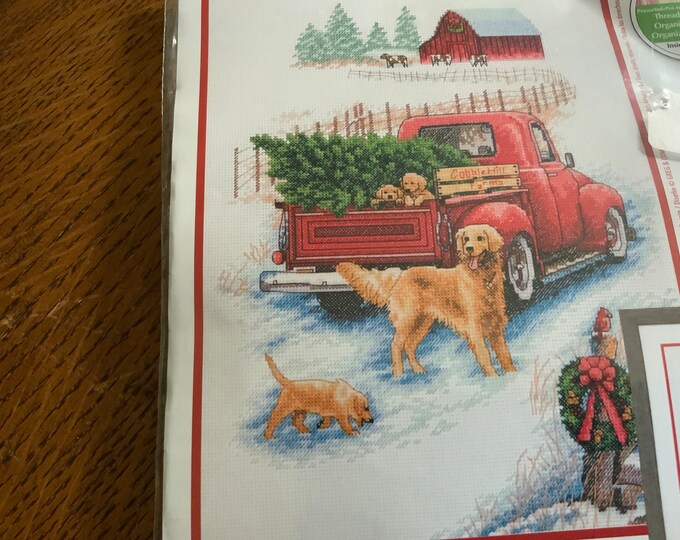 Cross Stitch Kit, Winter Ride, Dimensions 10x14, 14 Count Cloth ...