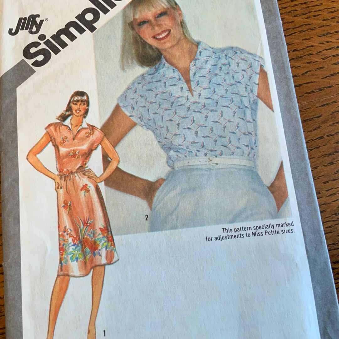 Simplicity 9917, Dress and Top Pattern, Size 12 Vintage 1981, Pullover ...