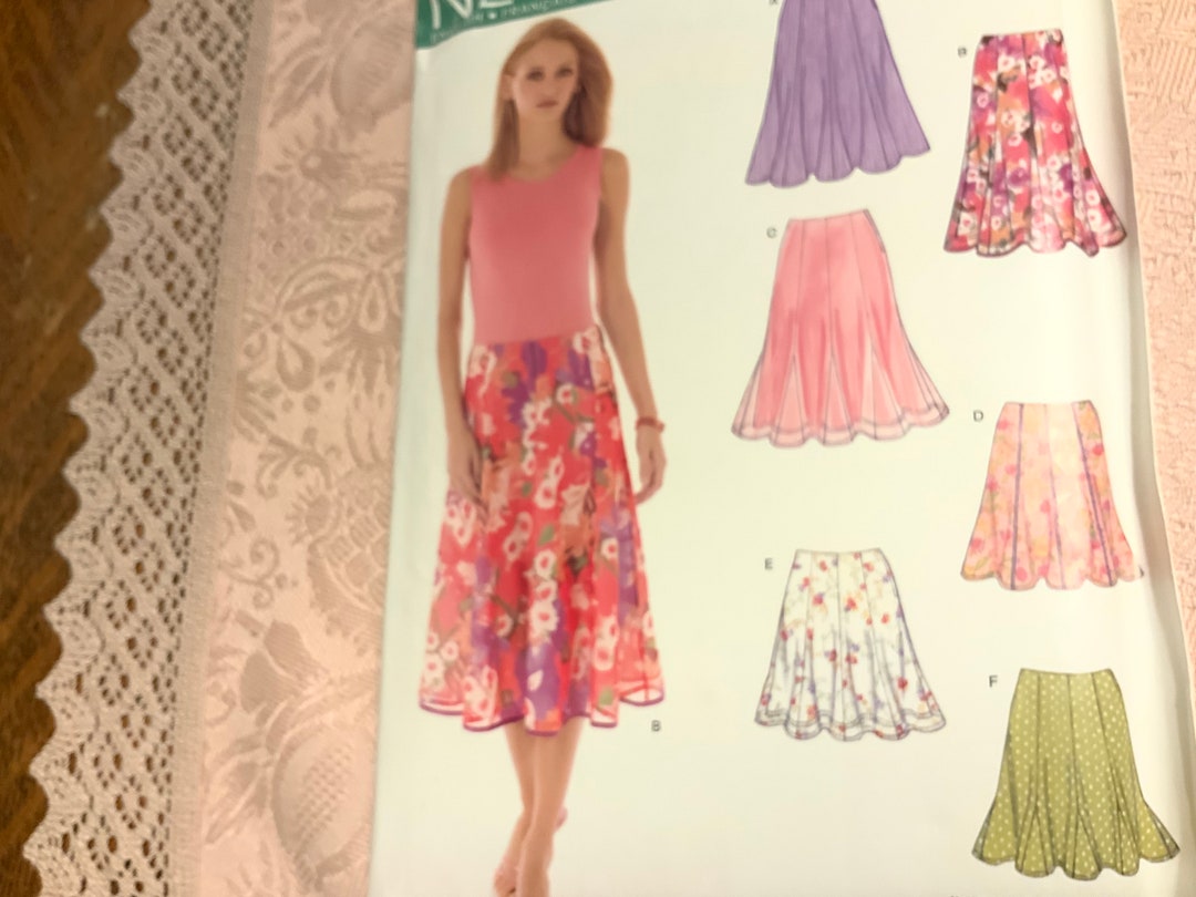 New Look 6461, Misses Skirt Pattern, Gored Flared Easy Sew Skirt, Sizes ...