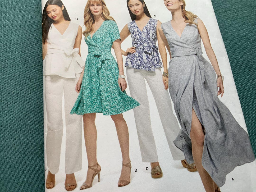 Simplicity 8137, Misses Dress Pattern, 2 Lengths Wrap Dress Tunic Pants ...