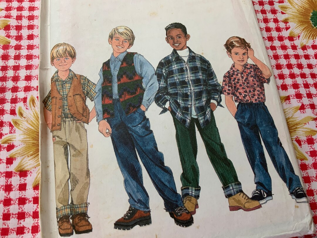 Boys Pants Shirt Pattern, Vest Pattern, Simplicity 7892, Sizes 5 6 7 8 ...