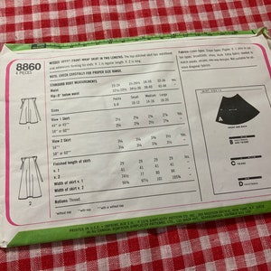 Simplicity 8860, Wrap Skirt Pattern, Sizes Misses 14-16, Uncut Front ...