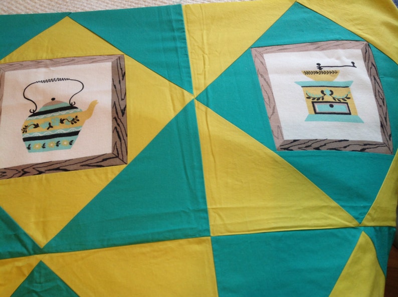Patchwork Unfinished Table Topper, Vintage 50’s Look Patchwork ...