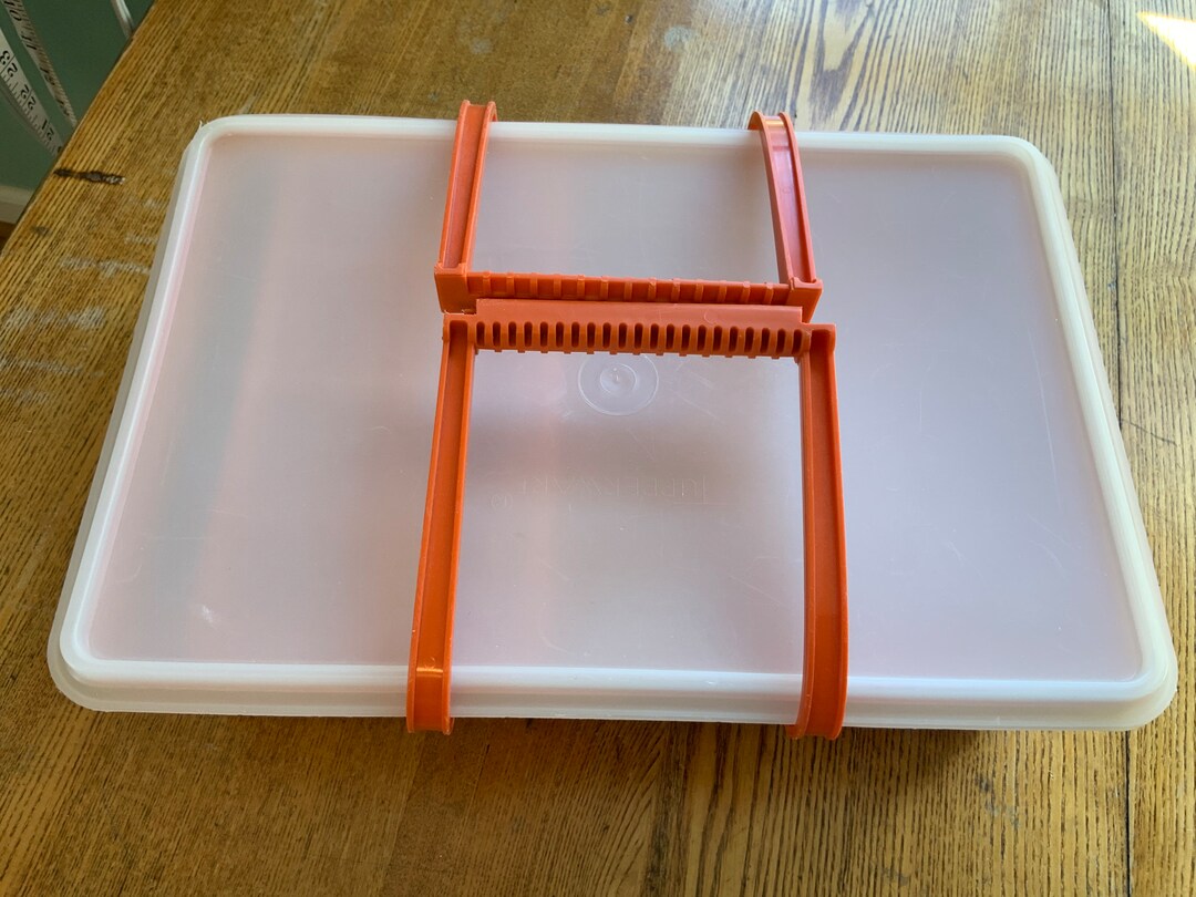 Vintage Tupperware Thread or Sewing Caddy, 1970s Burdt Sienna Orange ...