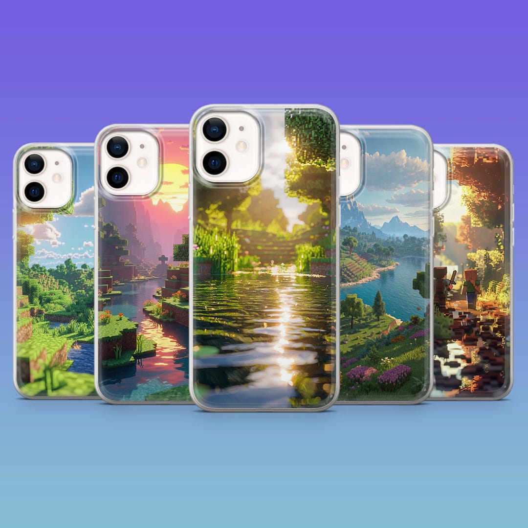 Minecraft Phone Case Block Steve for iPhone 16e, 16 Pro 15, 14, 13 ...