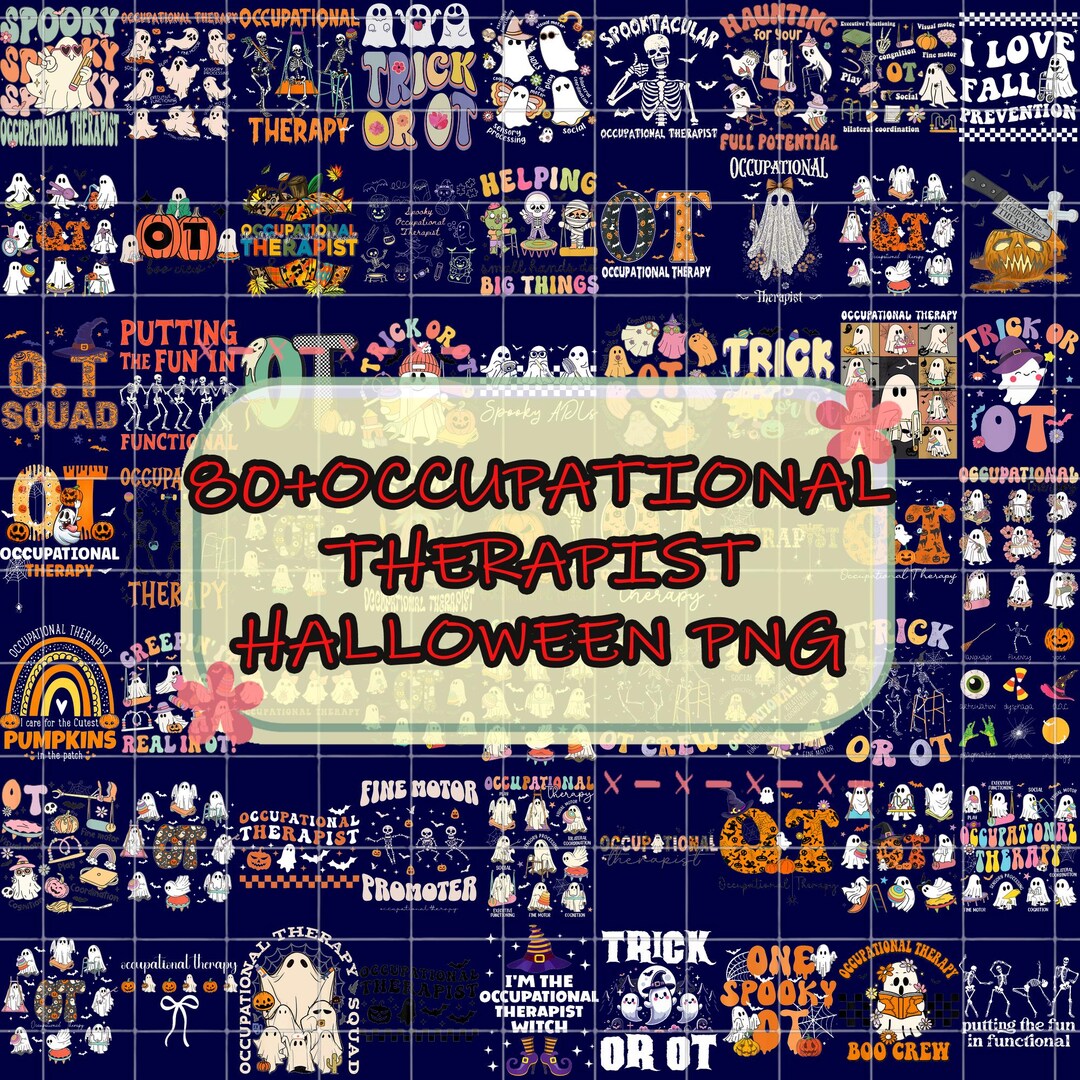 80+ Occupational Therapist Halloween Png Bundle, Spooky Therapy Clipart ...