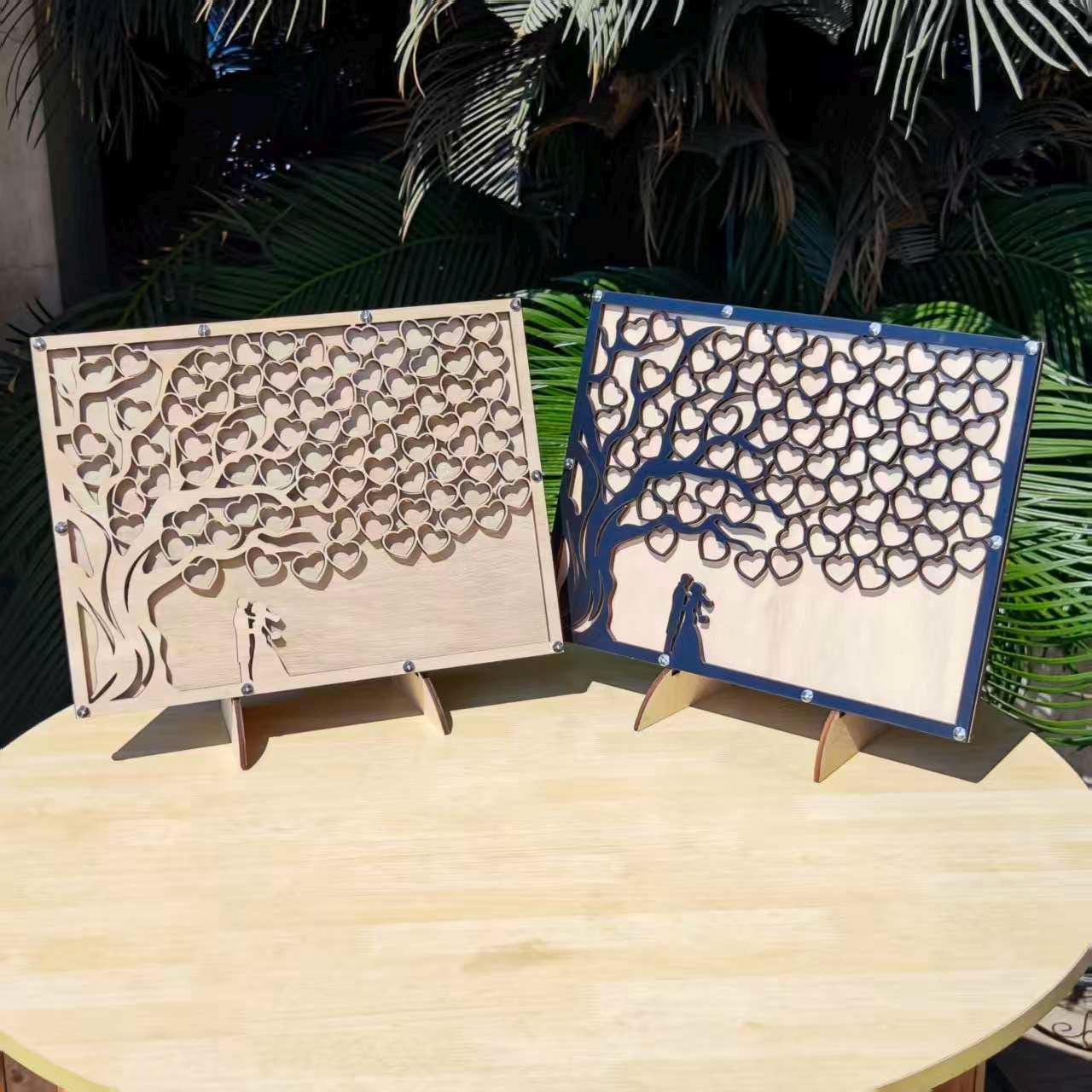 Wedding Guest Book Alternative | Heart Tree Sign Board - Etsy