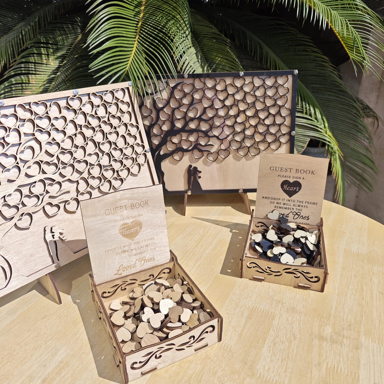 Wedding Guest Book Alternative | Heart Tree Sign Board - Etsy