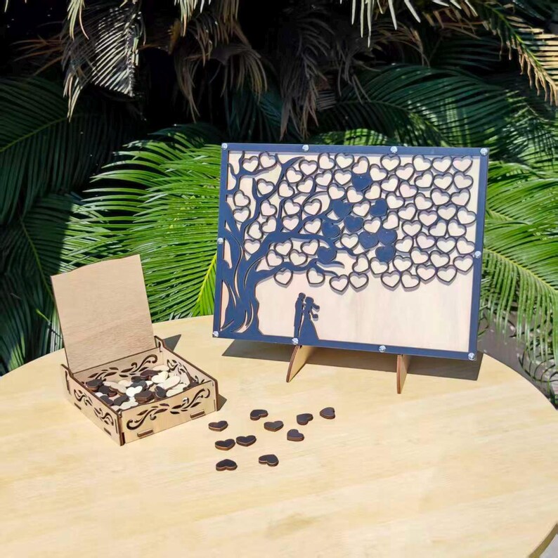 Wedding Guest Book Alternative | Heart Tree Sign Board - Etsy