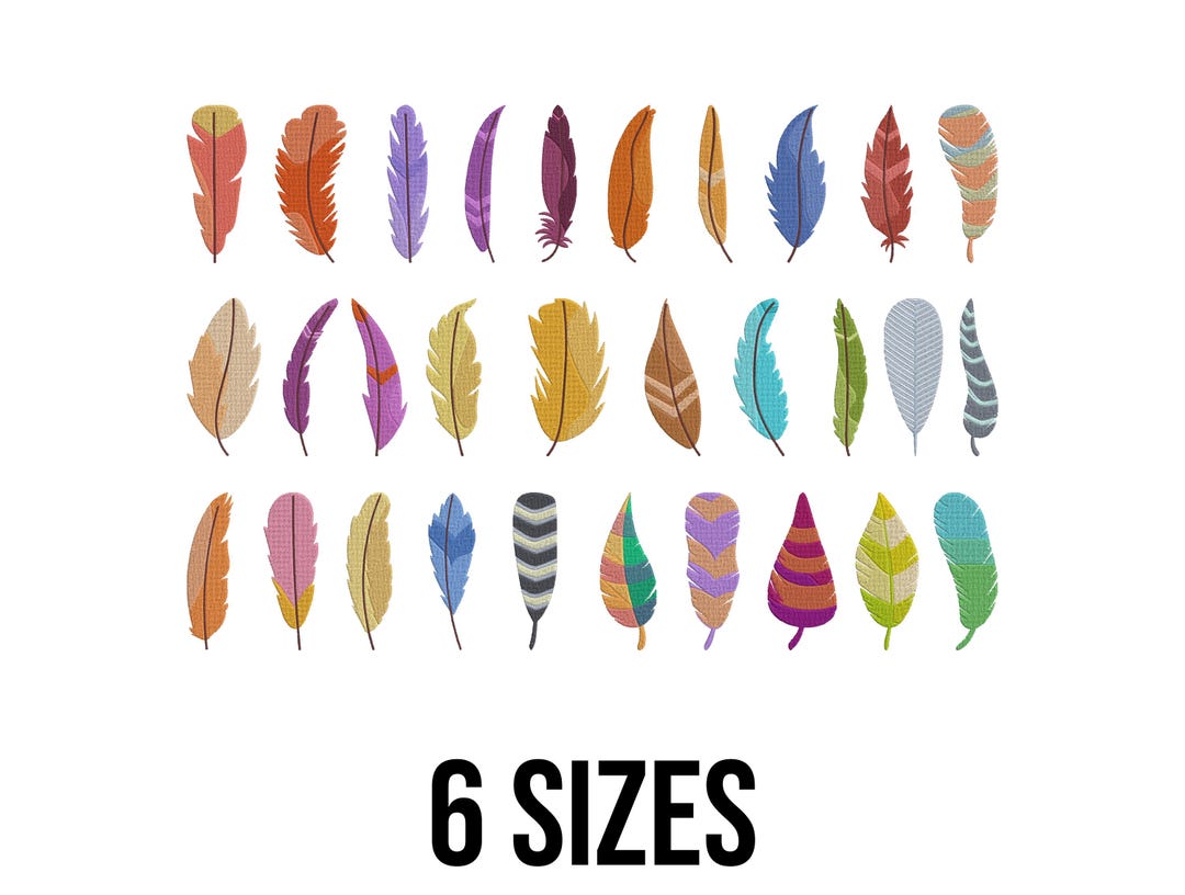 Feather Bundle Embroidery Design - Bird Feather Embroidery Design ...