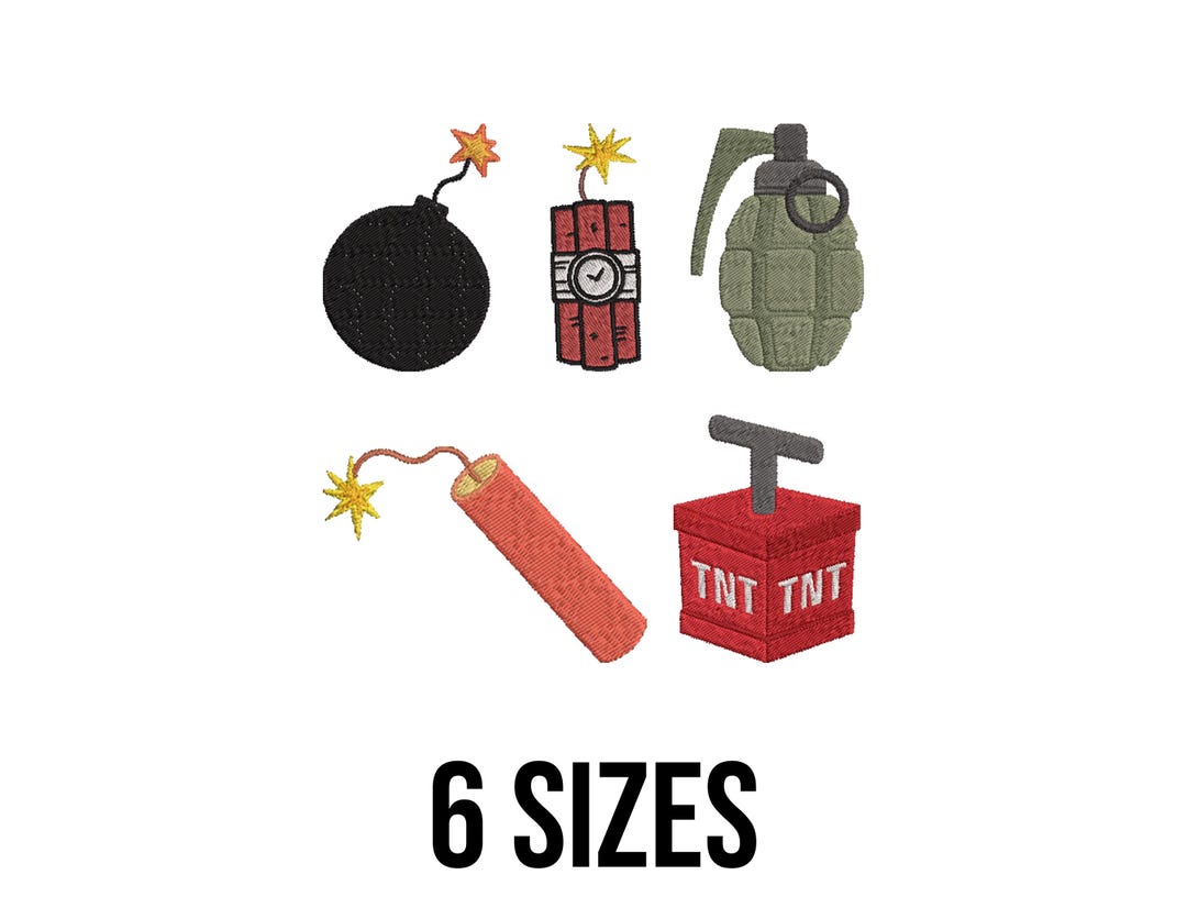 Bomb Embroidery Design - Timebomb Embroidery Design - Weapons ...