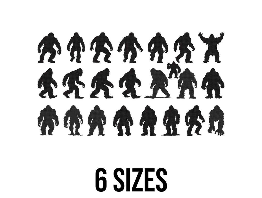 Bigfoot Silhouette Embroidery Design - Sasquatch Silhouette Embroidery ...