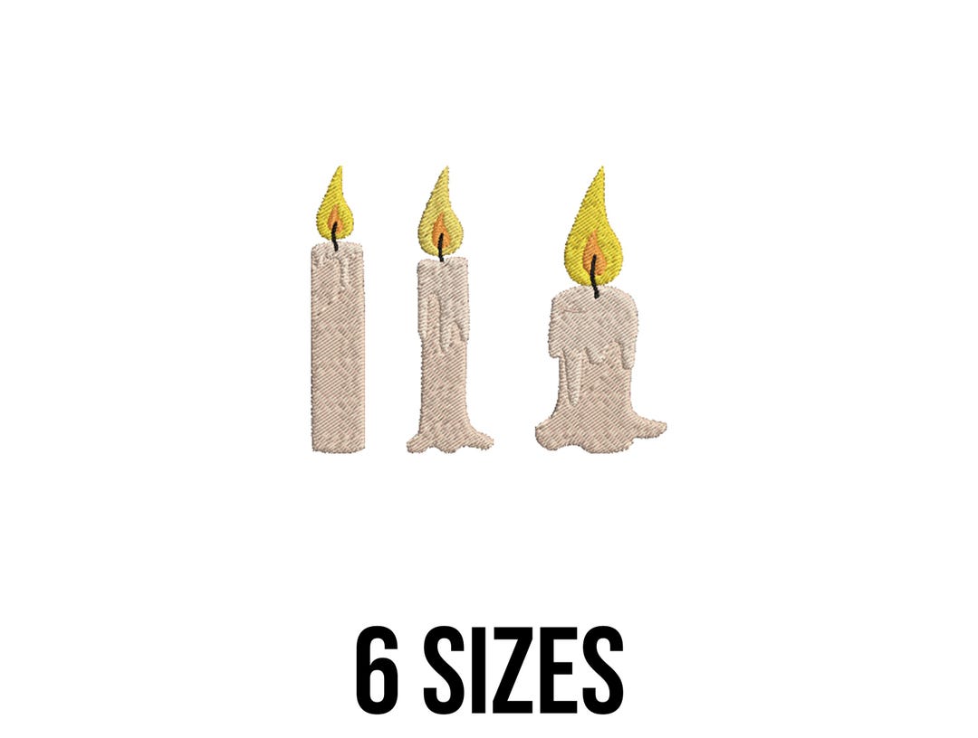 Candles Embroidery Design - Candle Embroidery Design - Burning Candles ...