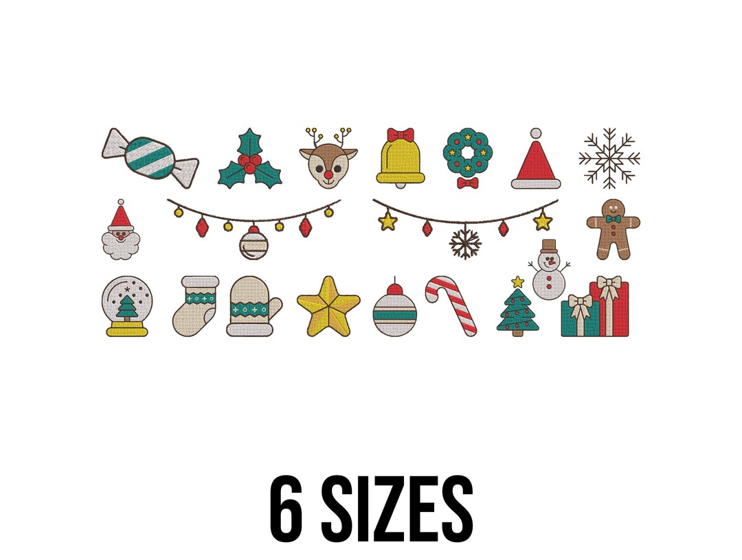 Mini Merry Christmas Embroidery Design - Mini Santa Claus Gifts ...