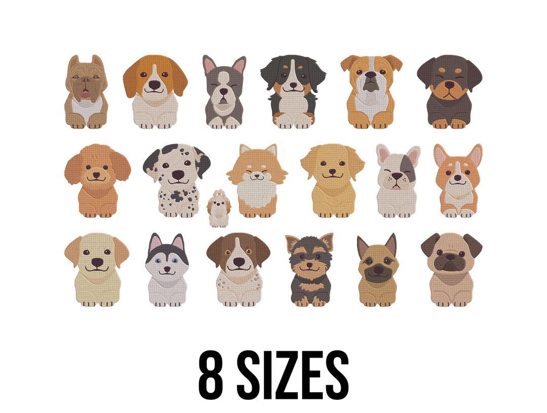 Dog Breeds Embroidery Design - Dogs Breed Embroidery Design - Dog Lover ...