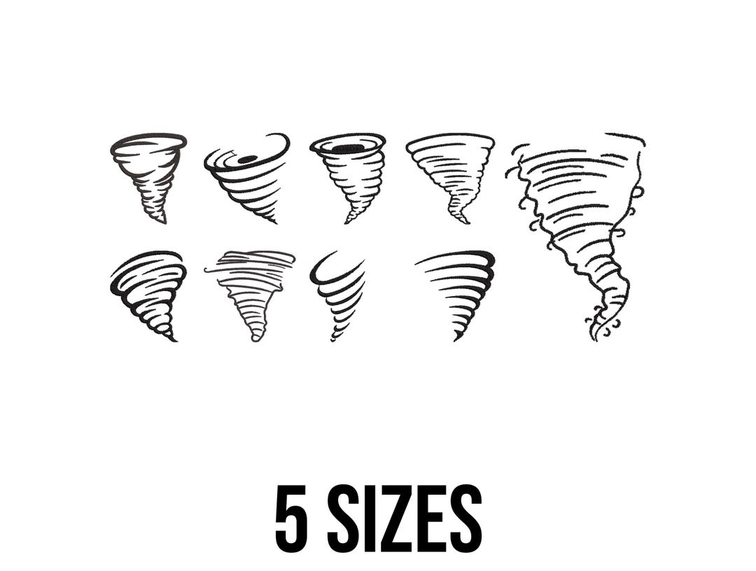 Tornado Bundle Embroidery Design- Cyclone Embroidery Design- Wind Storm ...
