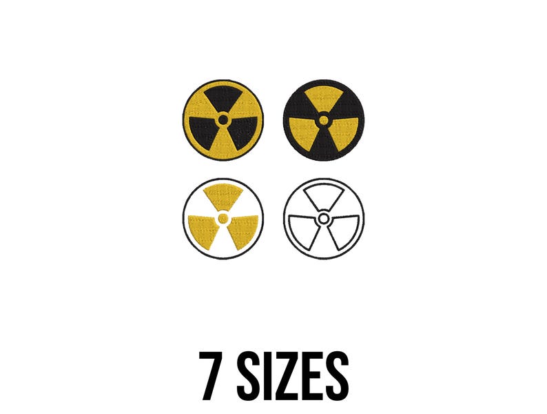 Radioactive Symbol Embroidery Design- Warning Sign Embroidery Design ...
