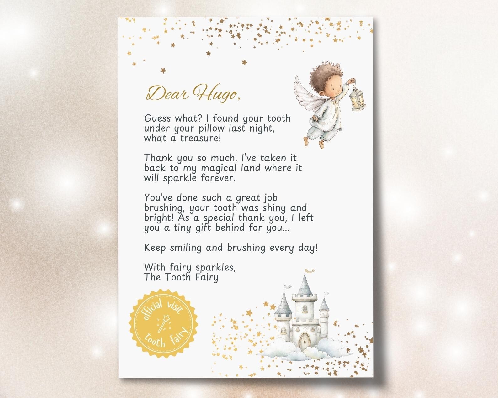 Printable Tooth Fairy Letter Receipt Tooth Fairy Note Fully Editable ...