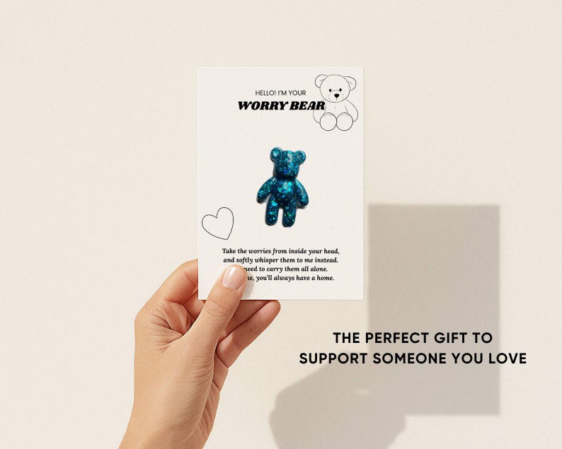 Printable Worry Bear Cards, Individual Poems, Worry Bear Design, Pocket ...