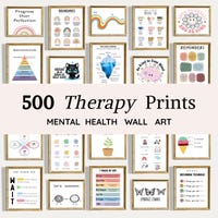 MENTAL HEALTH POSTERS, Set of 6, Gallery Wall, Therapy Decor, Therapist ...