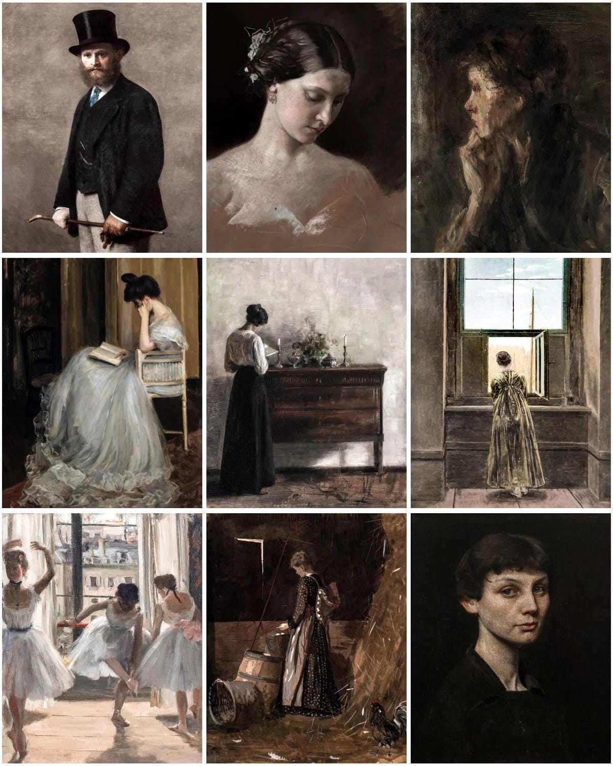 100 Vintage Portrait Prints | Antique Gallery Wall Printable Art ...