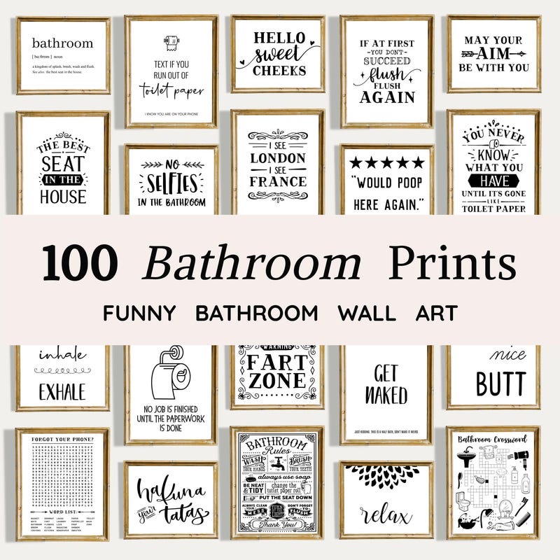 Funny Bathroom Signs - Etsy