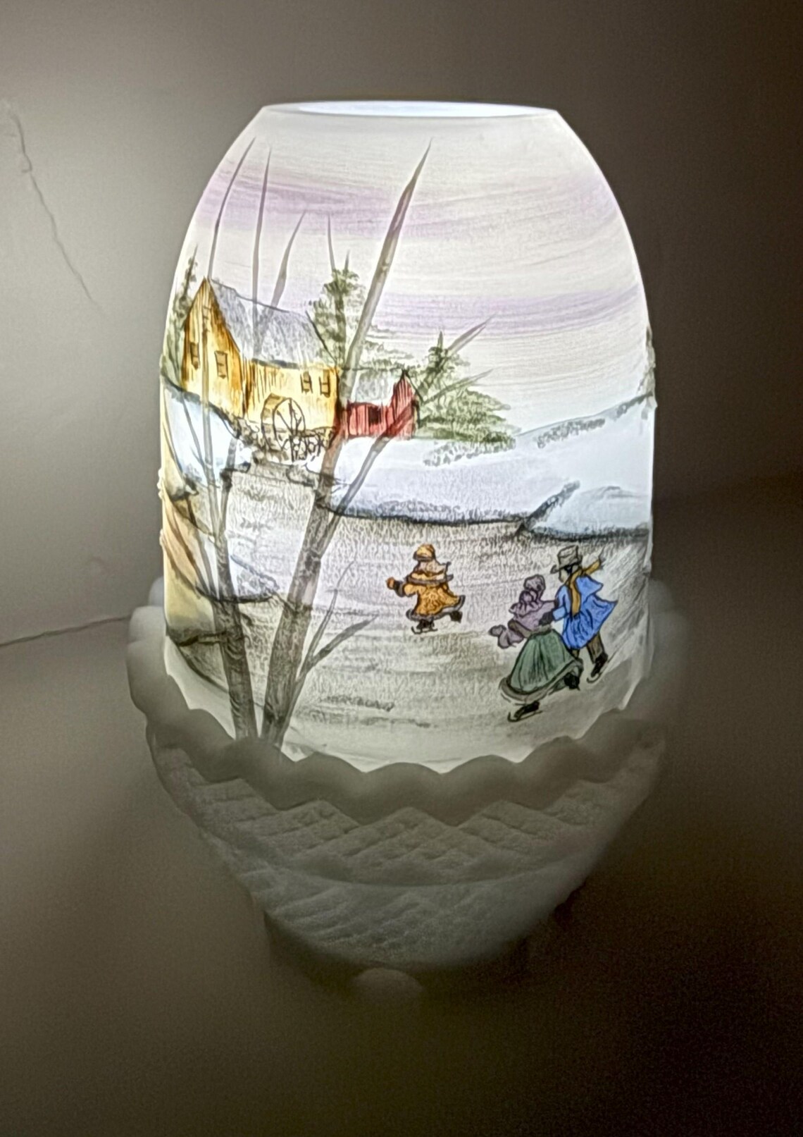Rare “ice Skating” Vintage Fenton Hand-painted, Signed, Numbered ...