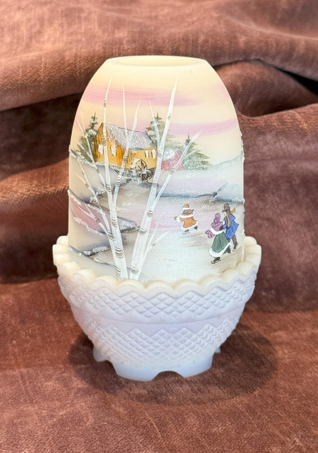 Rare “ice Skating” Vintage Fenton Hand-painted, Signed, Numbered ...