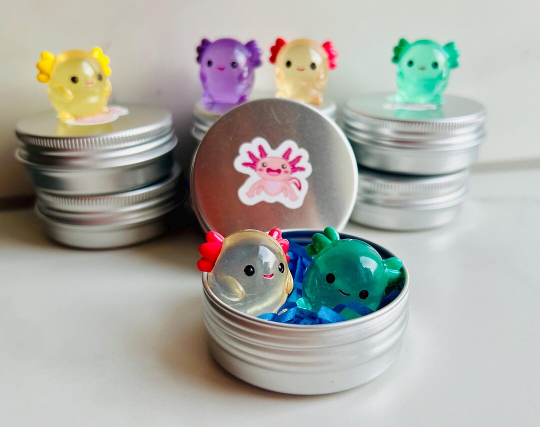 Two Resin Axolotls in Pocket Tin - Custom Colors - Etsy UK
