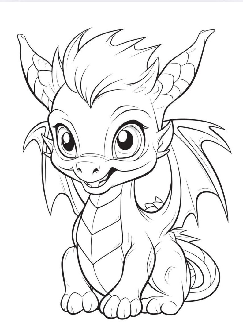 Dragon Colouring Book - Children’s - 50 Pages - PDF - Digital Download ...