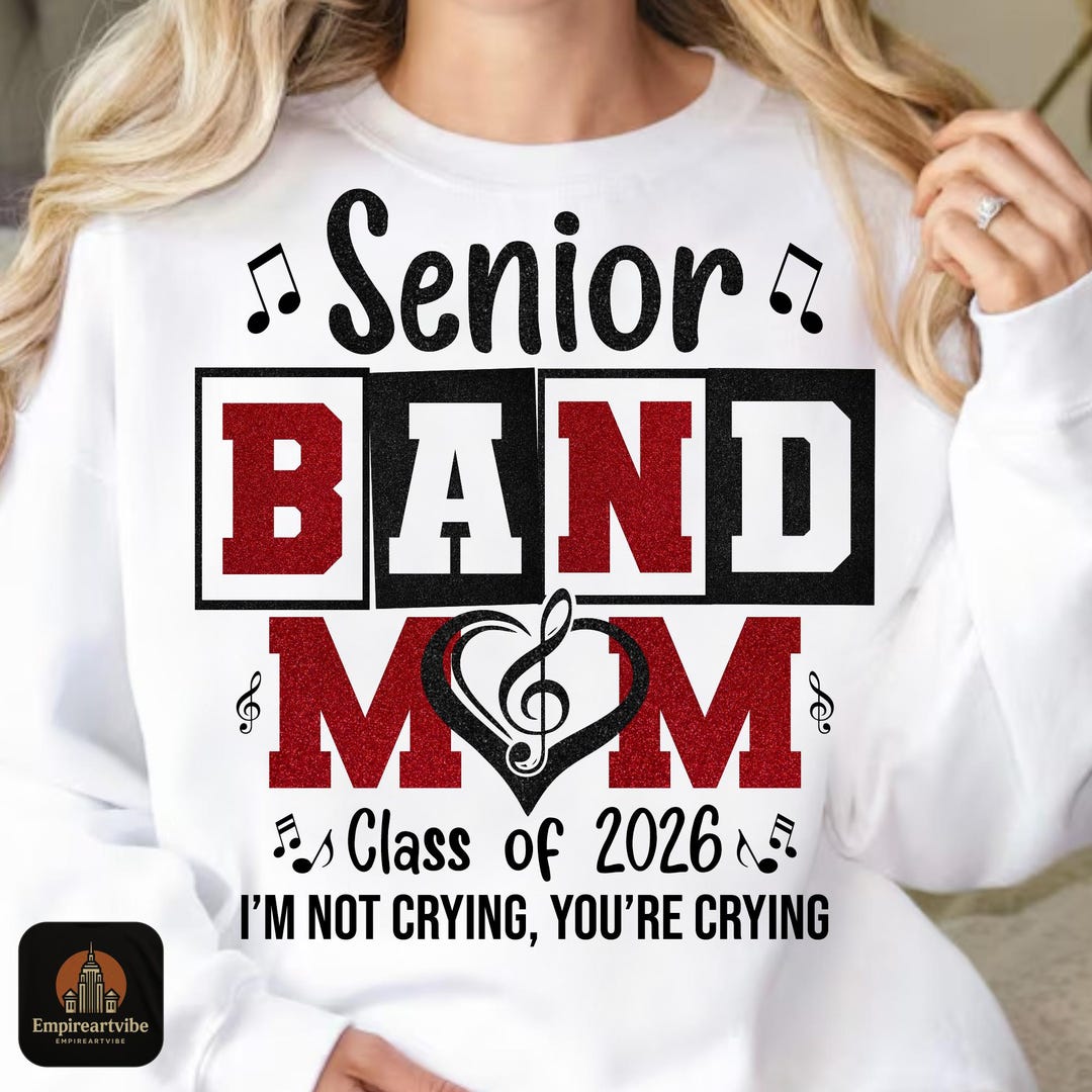 Senior Band Mom 2026 SVG: Cheer & Marching Band Design (digital ...