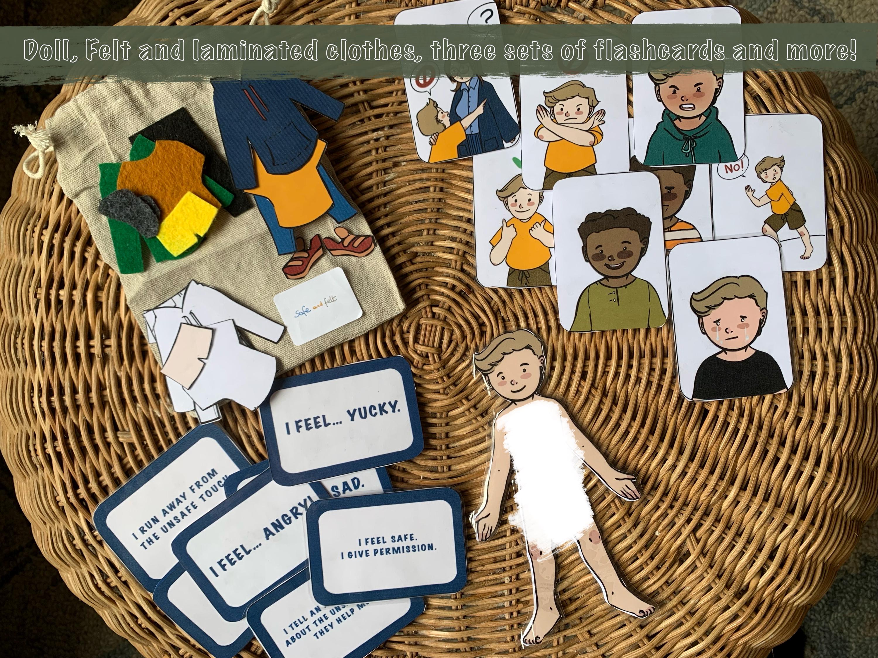 Printable Therapy Doll Pattern + Flashcards & Game | Emotional Learning ...