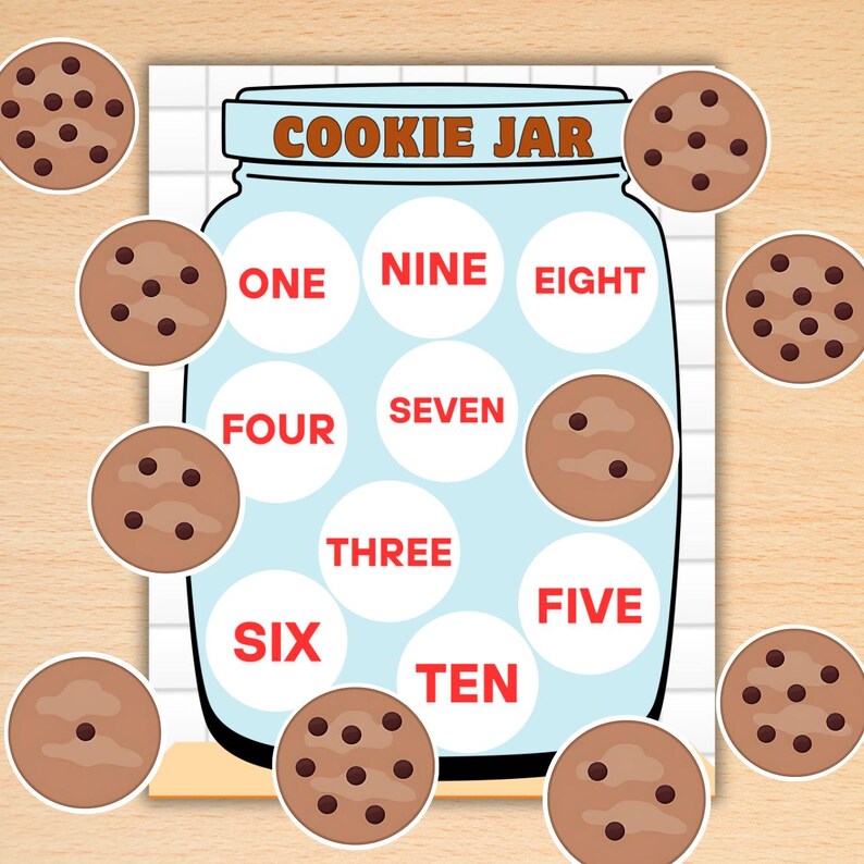 Cookie Counting Activity Matching Numbers 1-10 Homeschool Learning ...