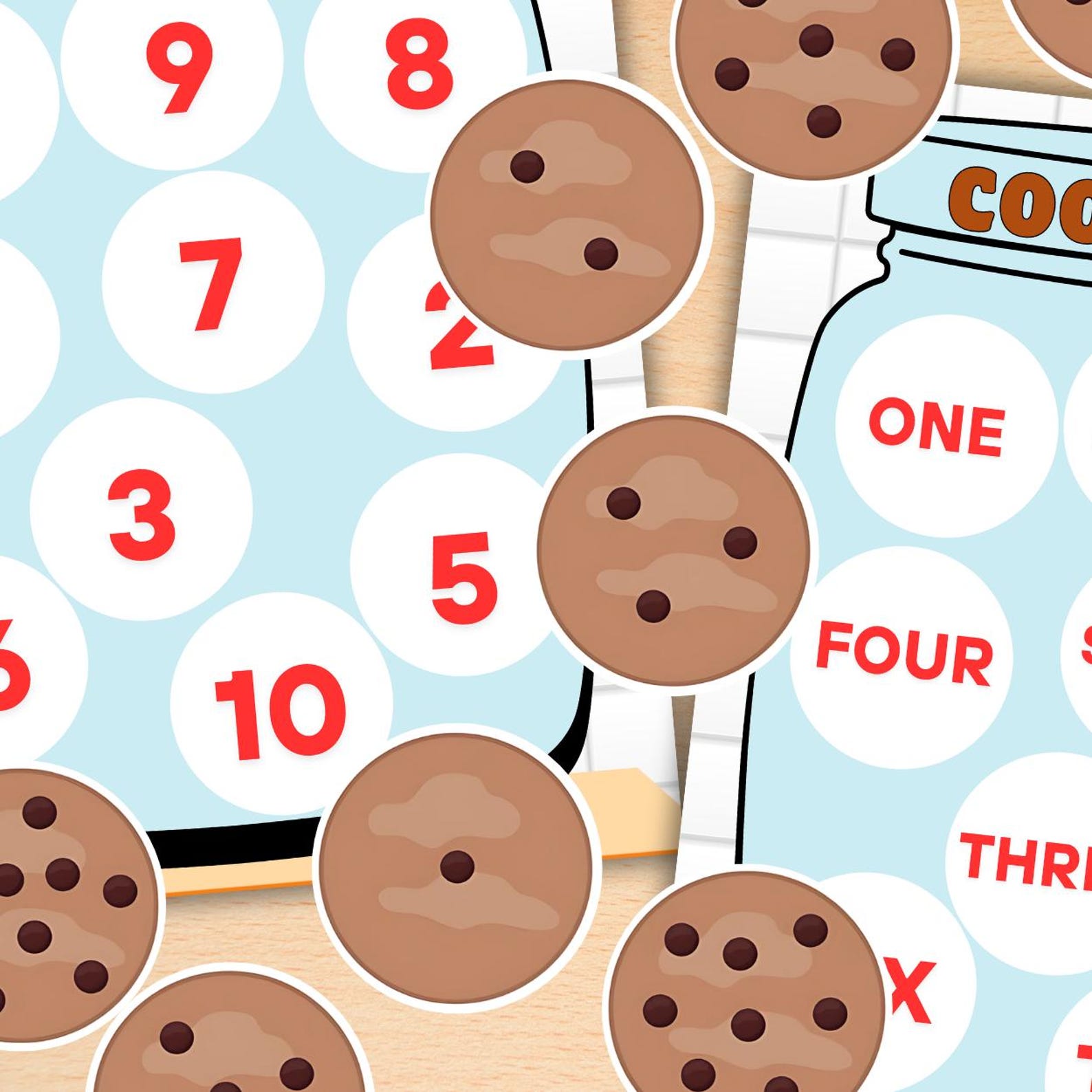 Cookie Counting Activity Matching Numbers 1-10 Homeschool Learning ...