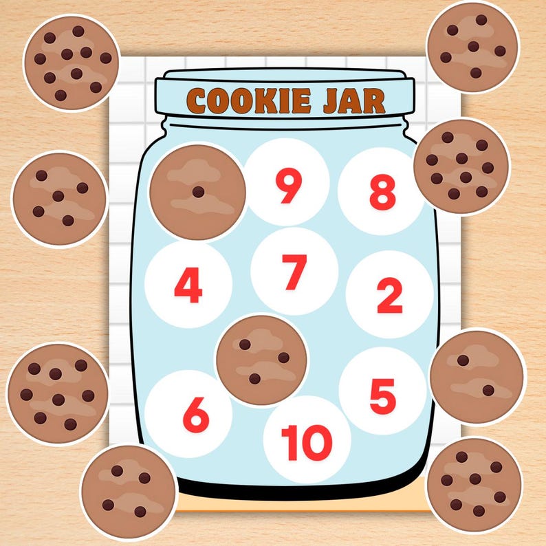 Cookie Counting Activity Matching Numbers 1-10 Homeschool Learning ...