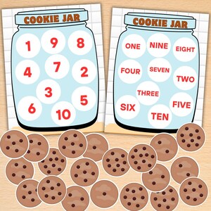 Cookie Counting Activity Matching Numbers 1-10 Homeschool Learning ...