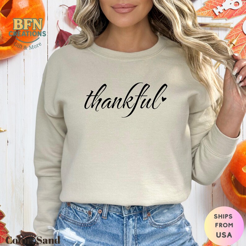 Thankful Sweatshirt, Thanksgiving Gift - Etsy