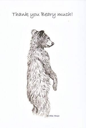 CARD, Note Card, Bear, Bear Drawings, Bear Decor, Cabin Decor, Ellen ...