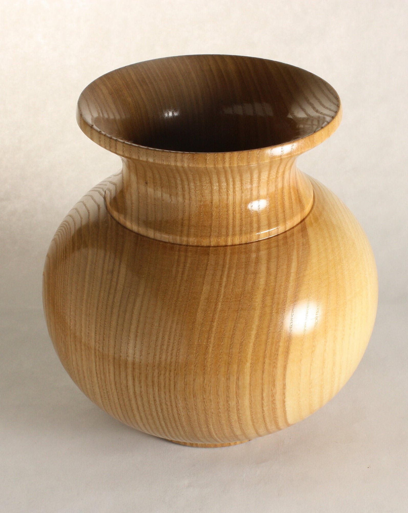 Hand Turned pot-bellied Ash Vase - Etsy