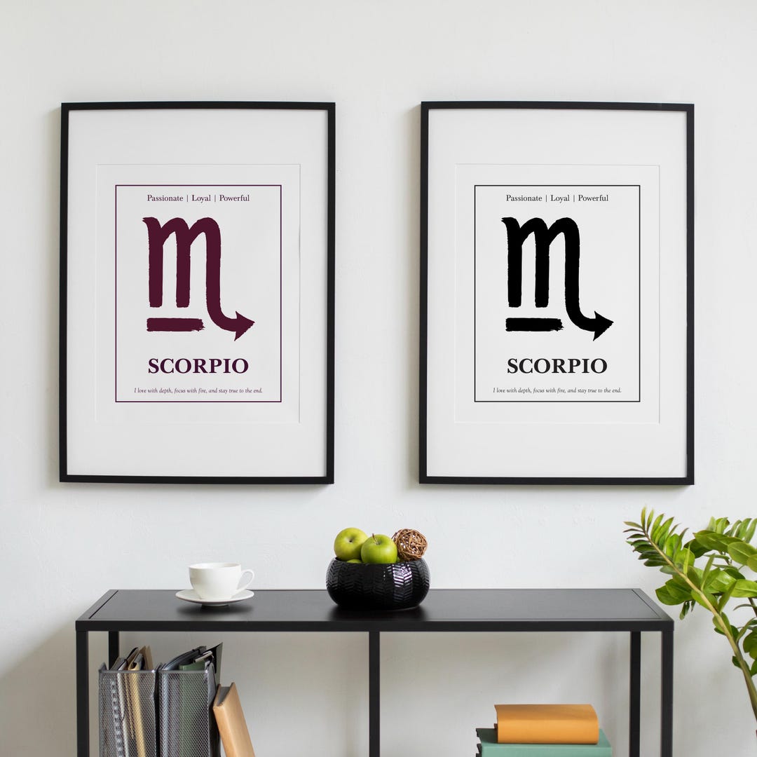 Scorpio Zodiac Printable Poster – Abstract Japanese Style Wall Art ...