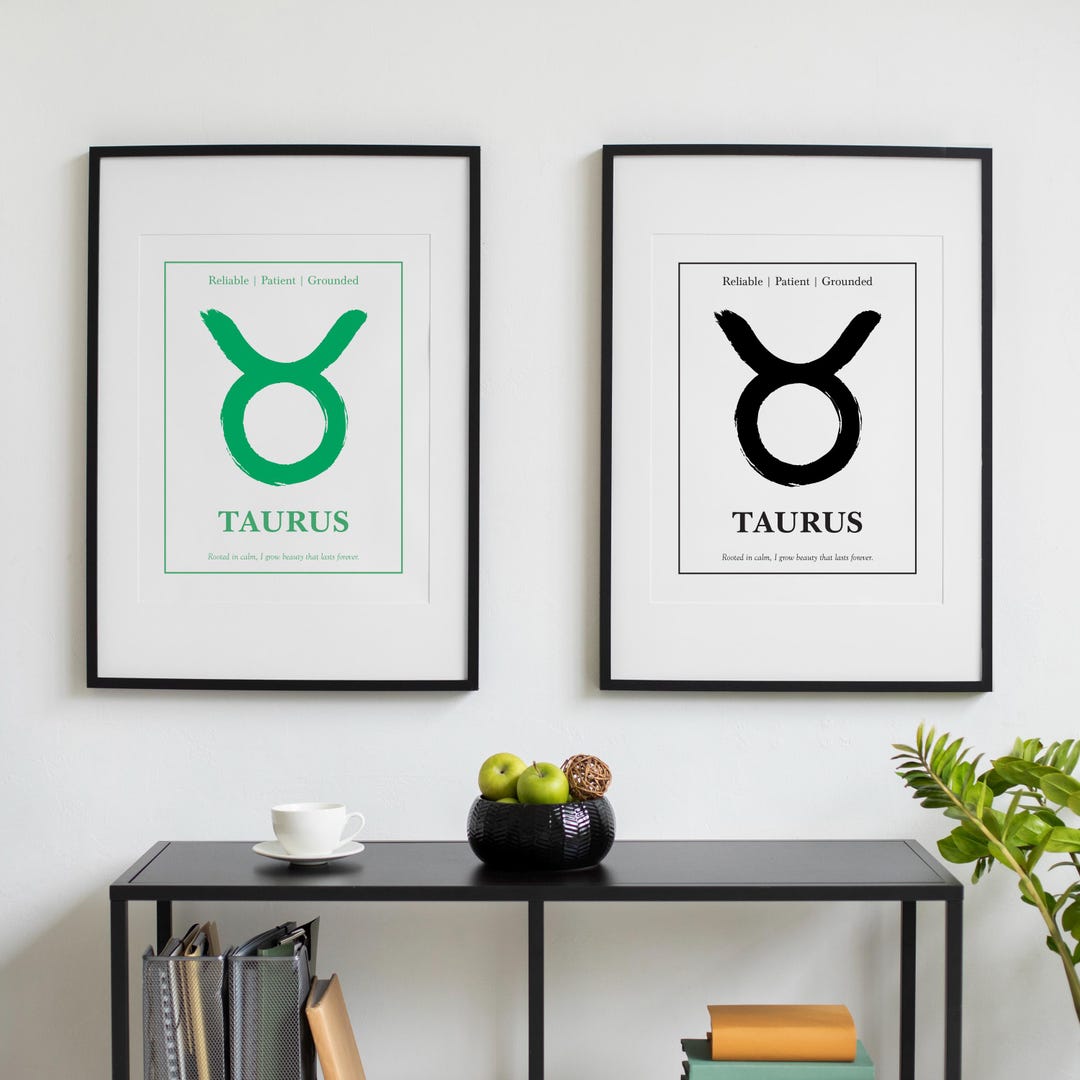 Taurus Zodiac Printable Poster – Abstract Japanese Style Wall Art ...