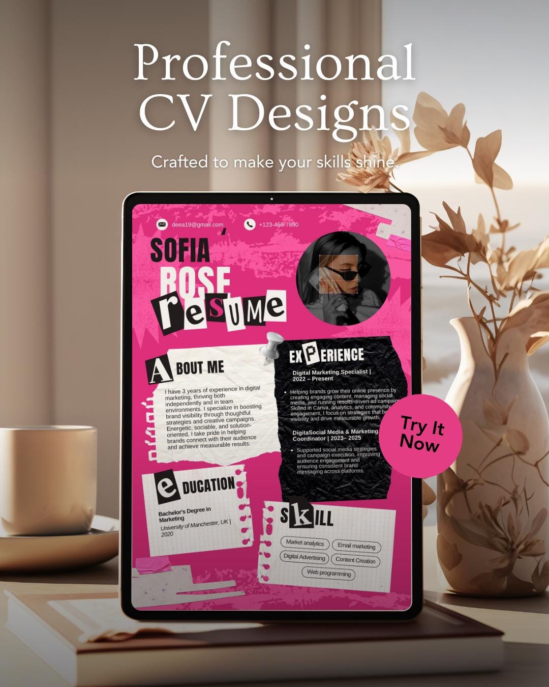 Creative Resume Template | Canva CV Template | Easy to Customize ...