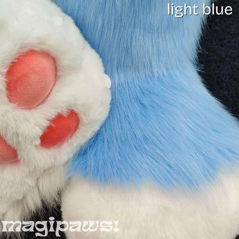 8 Colors! Furry Slipper Feetpaws White Partial Fursuit Comfy Gray Paws ...